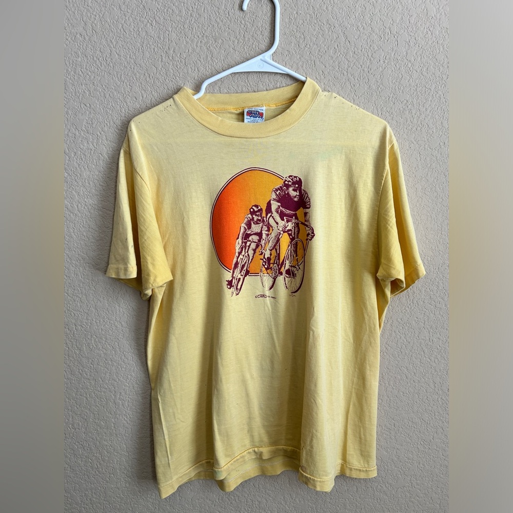 Rare 70’s Vintage Hawaii Crazy Shirts Cycling Graphic… - Gem